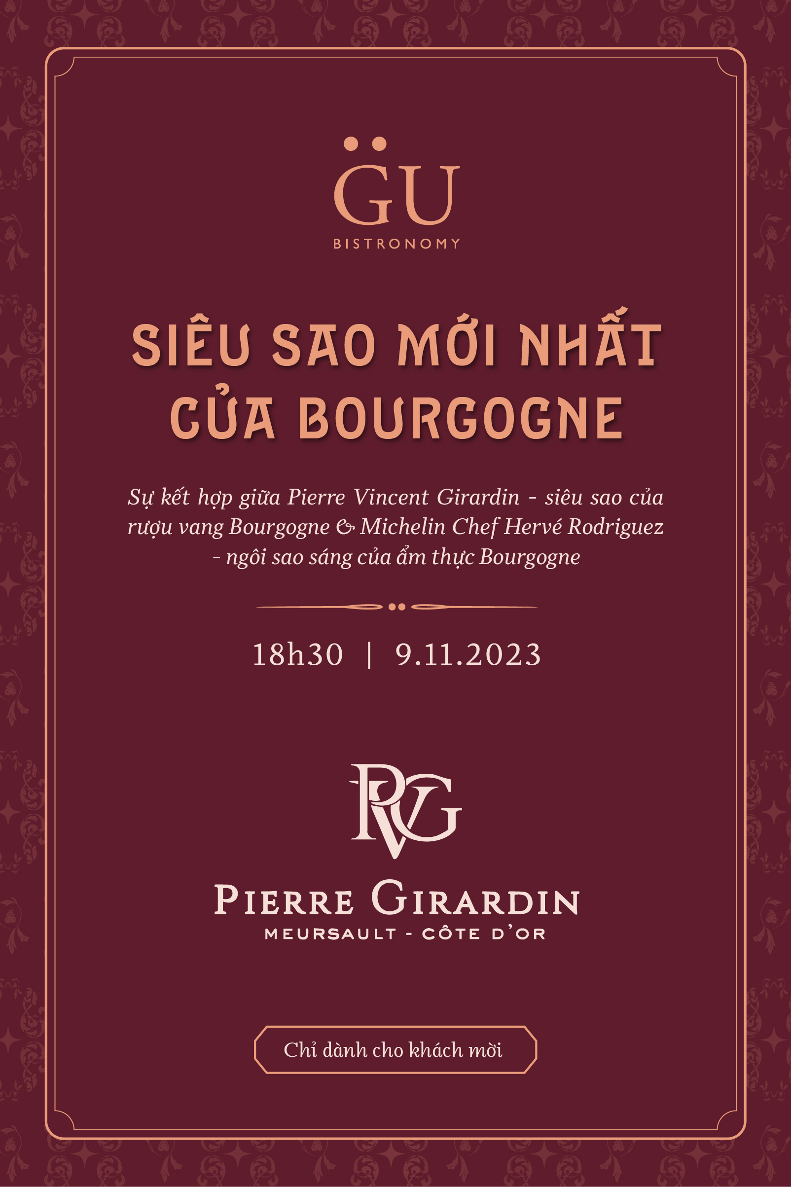 [WINE DINNER] PVG - SIÊU SAO MỚI NHẤT CỦA BOURGOGNE - GU Bistronomy